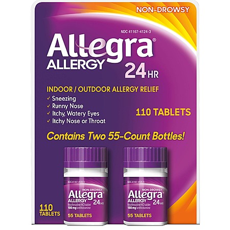 Allegra 24 hour allergy relief 110 tablets 21.99 in-store pickup $21.99 ...