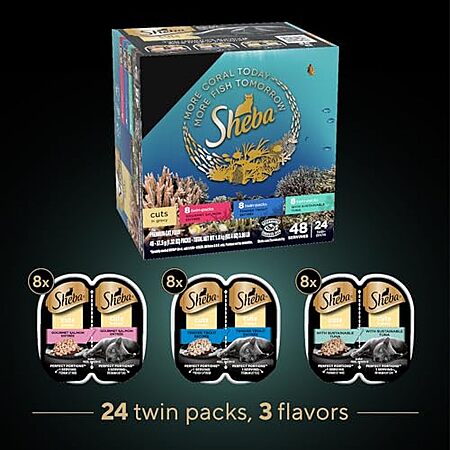 Prime Members: 24-Pack Sheba Perfect Portions Cuts in Gravy Wet Cat ...