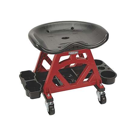 Ironton Ergonomic Rolling Mechanic or Detailer Shop Seat, 300-Lb ...