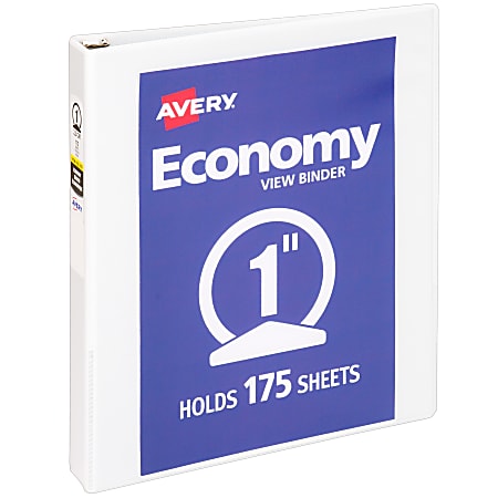 Avery® Economy View 3-Ring Binder, 1" Round Rings, White $2.49 - Office ...
