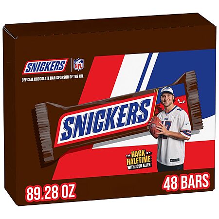 48-Count 1.86oz SNICKERS Full Size Bulk Milk Chocolate Candy Bars ...