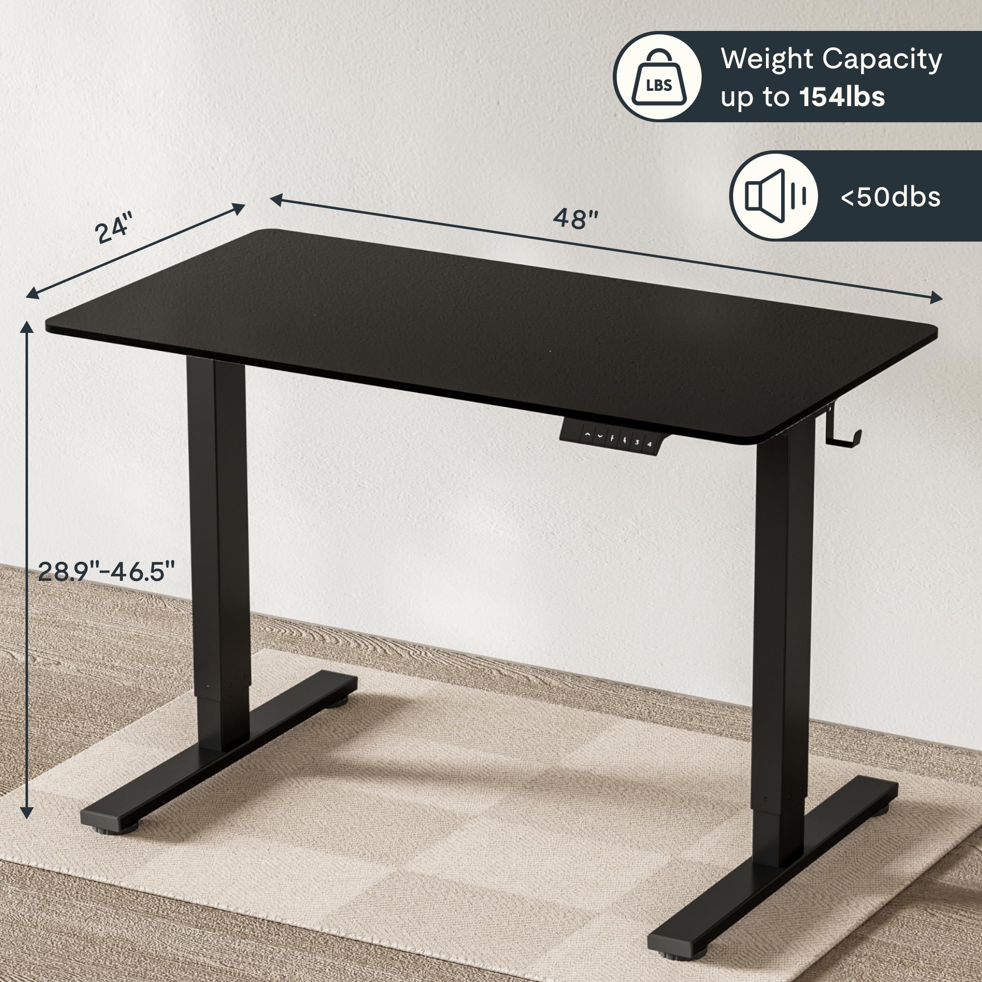 Prime Big Deal: FLEXISPOT EN1 Whole-Piece Standing Desk 48 x 24 Inches Electric Height ...