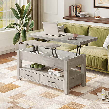 Greenstell Lift Top Coffee Table with Storage, Multi-Function Dining ...