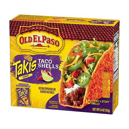 Old El Paso Takis Fuego Stand 'N Stuff Taco Shells, 10 Ct - $1.27