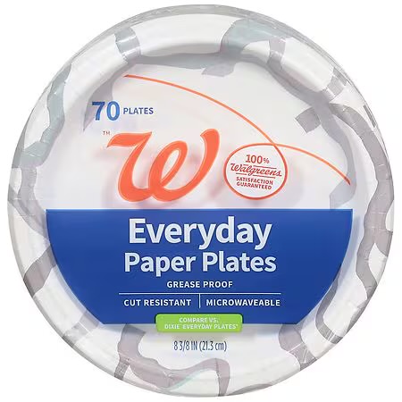 Walgreens Complete Home Paper Plates Everyday 8 3/8 in - 70.0 ea x 2 ...