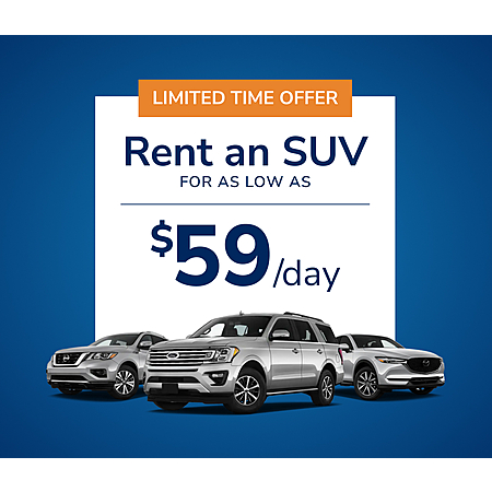 Budget SUV Rentals From $59 Weekend Day or From $349 Weekly - By June ...