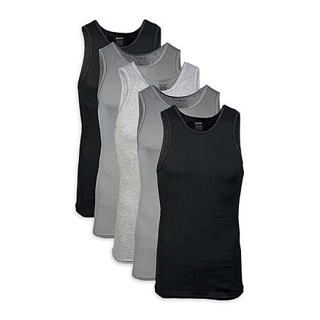 Gildan Adult Men's Cotton Ribbed Assorted Color A-Shirt, 5-Pack, Sizes ...