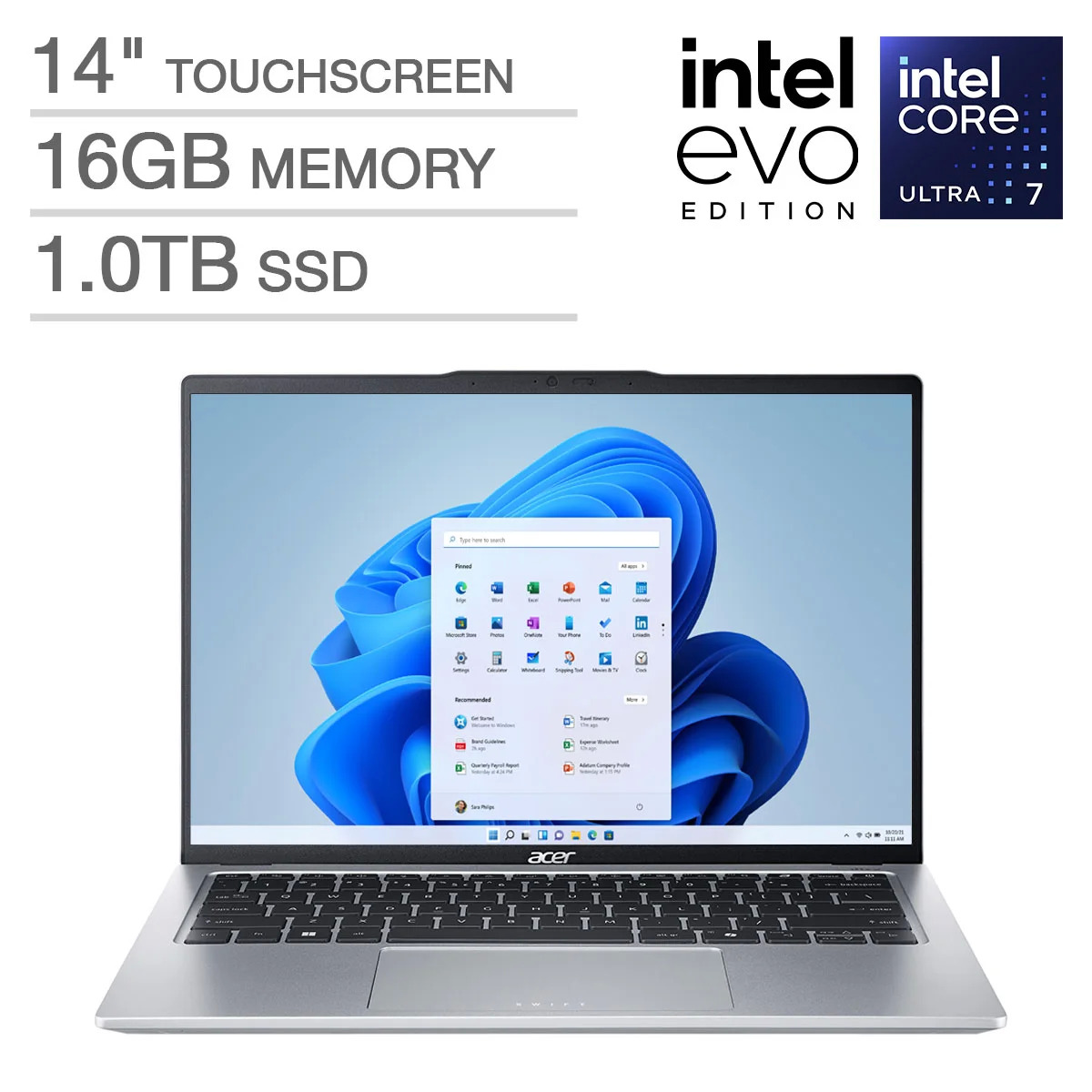 Acer Swift Go 14" Intel Evo Platform Touchscreen Laptop - Ultra 7 ...