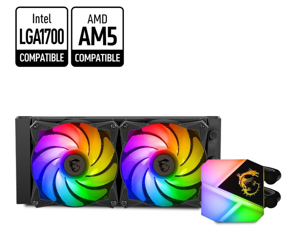 MSI MAG Series CORELIQUID C240 AIO Liquid CPU Cooler, 240mm Radiator ...