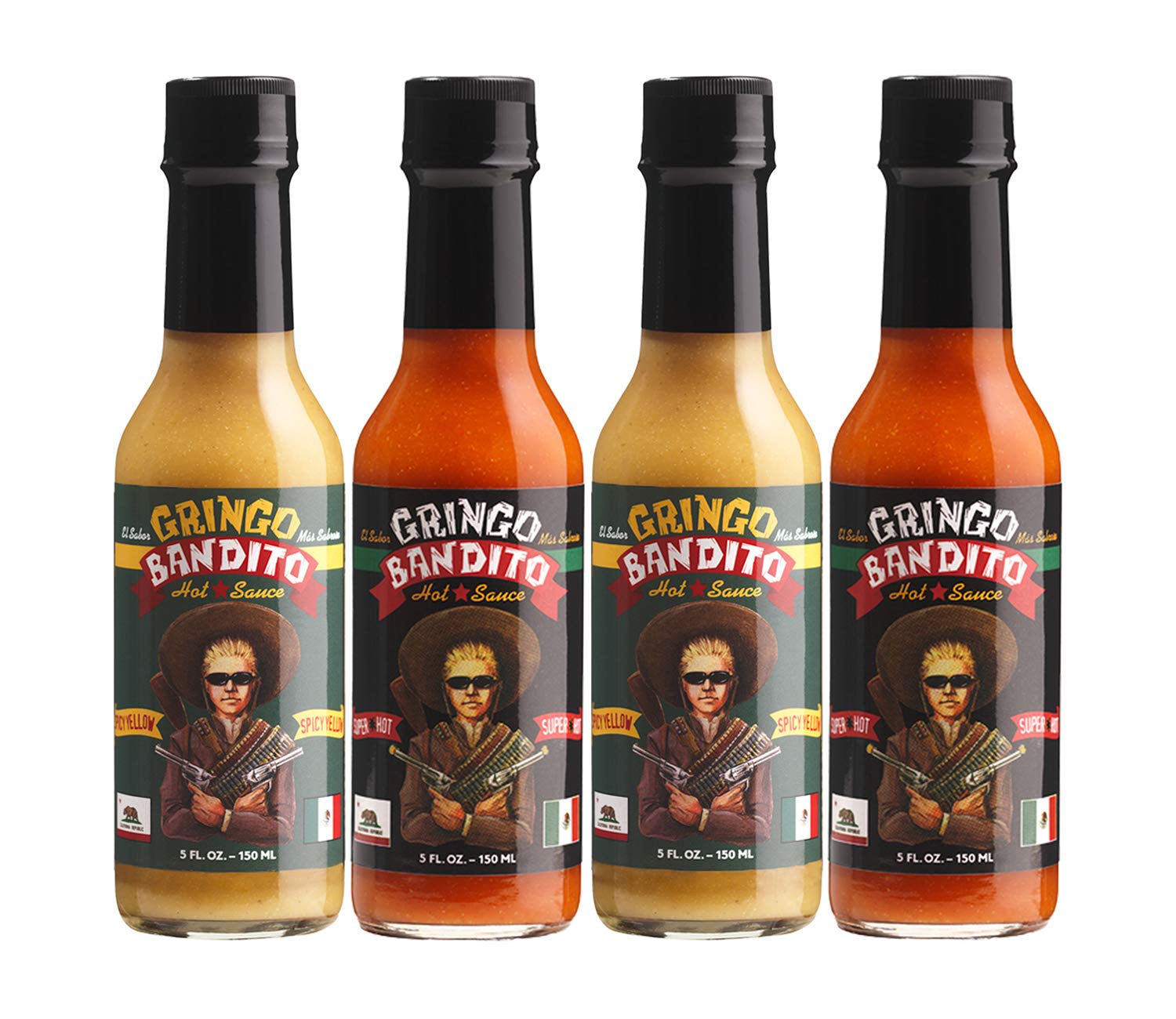$11.81: 4-Pack 5-Oz Gringo Bandito Hot and Spicy Hot Sauce Variety Pack ...
