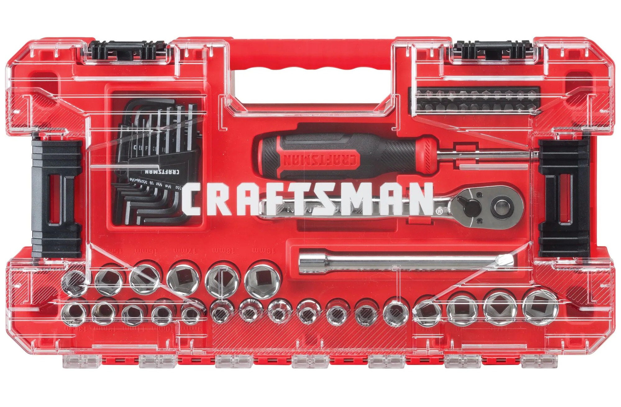 63-Piece CRAFTSMAN Standard (SAE) and Metric Combination Chrome ...