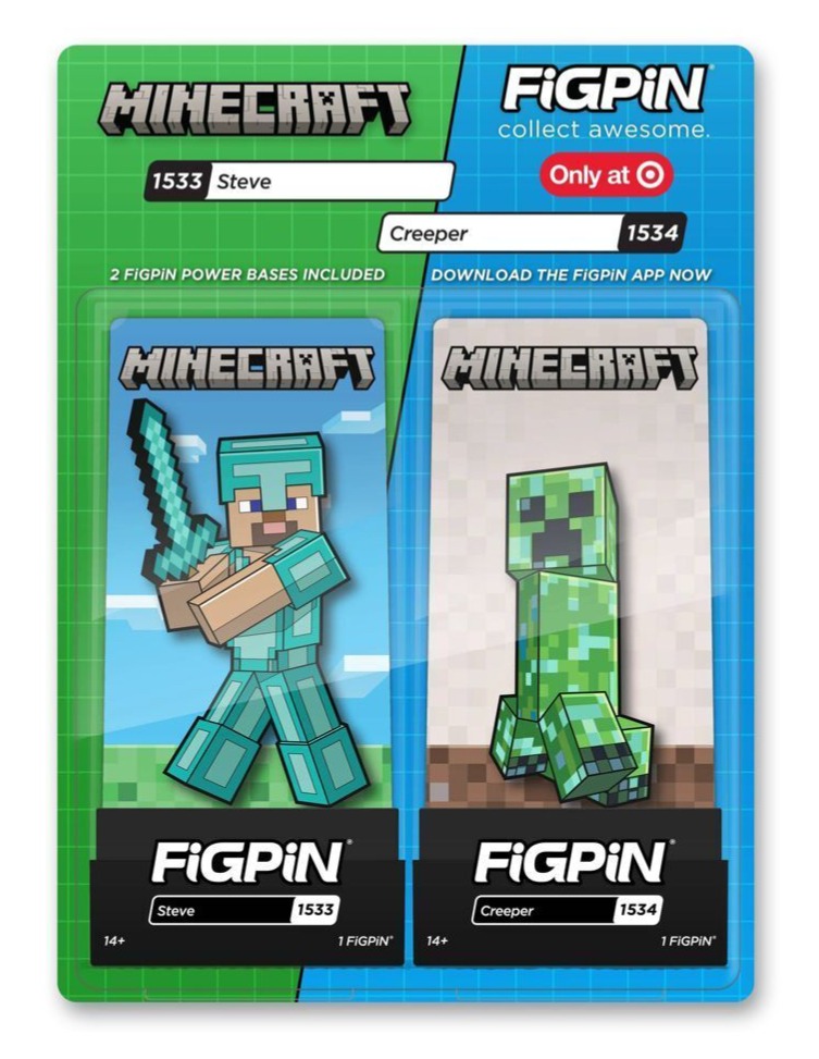 2-Pack FiGPin Minecraft Set (Steve and Creeper) $9 + Free Shipping