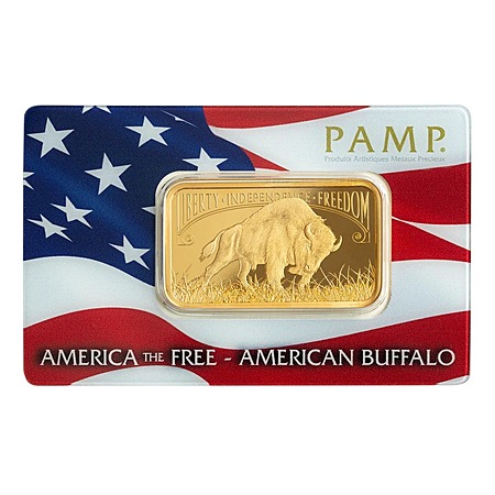 Costco Member only Offer:1 oz Gold Bar PAMP American Buffalo (New In ...