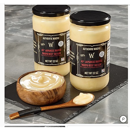 Authentic Wagyu Japanese A5, Wagyu Beef Tallow, 2-22oz Jars, 2.75 lbs ...