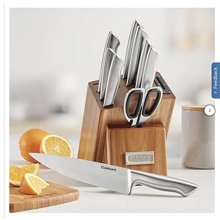 Cuisinart German Steel 10-piece Knife Block Set with Built-in Sharpener ...
