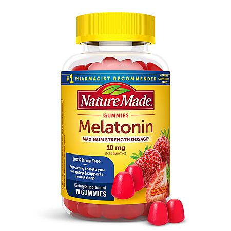 BOGO Nature Made Melatonin 10mg per serving Gummies for Adults 70 Count ...