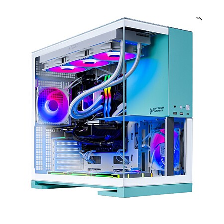 Skytech Aqua Gaming PC: R7 9800X3D, RTX 5070 Ti, 32GB DDR5, 2TB SSD ...