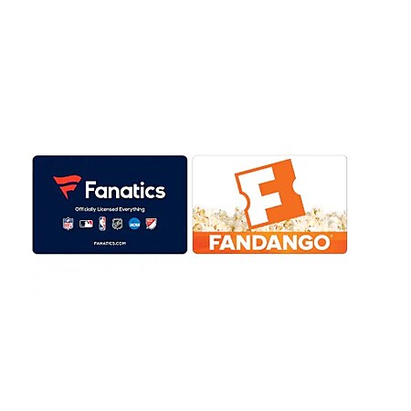 Fanatics and Fandango gift cards Save up to 20% on select gift cards ...