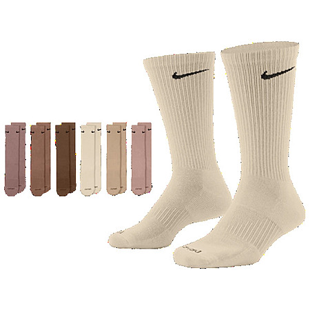 6-Pairs Nike Everyday Plus Cushioned Socks (Neutral/Multi, size S or M ...