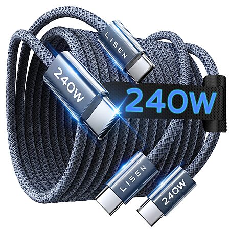 2-Pack 6.6' LISEN 240W USB-C to USB-C Charging Cable - 2026-01-21