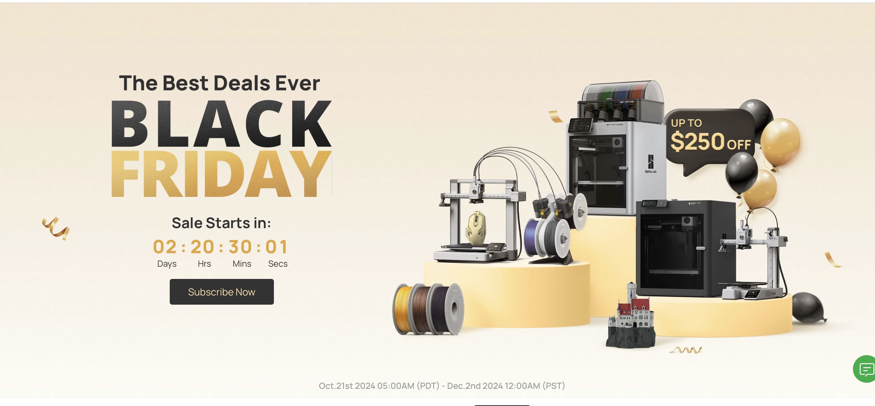 Bambu Lab Black Friday Deals (starts October 21st)