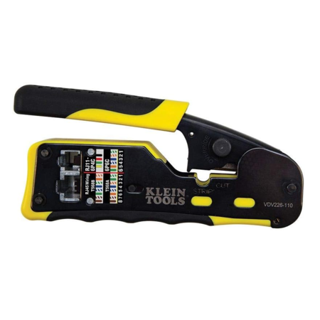 Klein Tools VDV226-110 Ratcheting RJ11/RJ12/RJ45 Cable Crimper ...