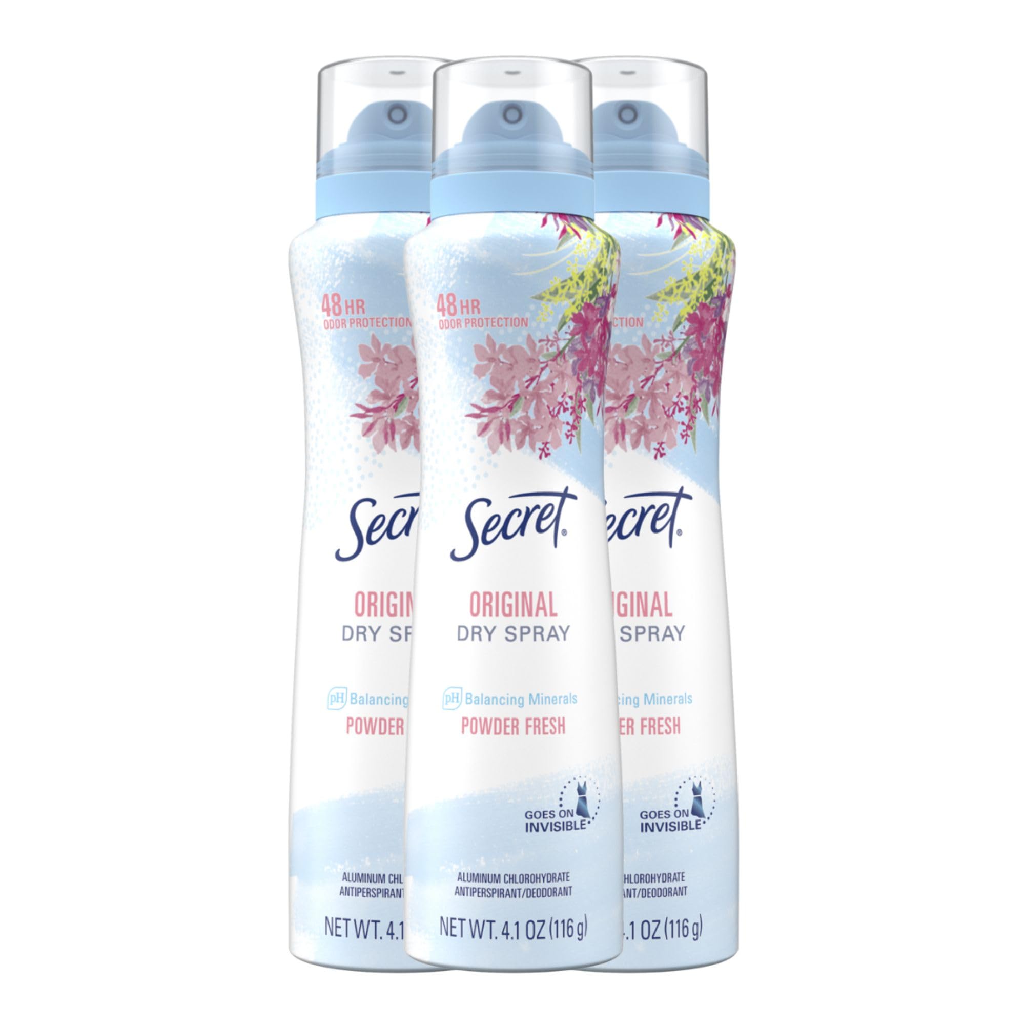 3-Pack 4.1-Oz Secret Women's Antiperspirant & Deodorant Dry Spray ...