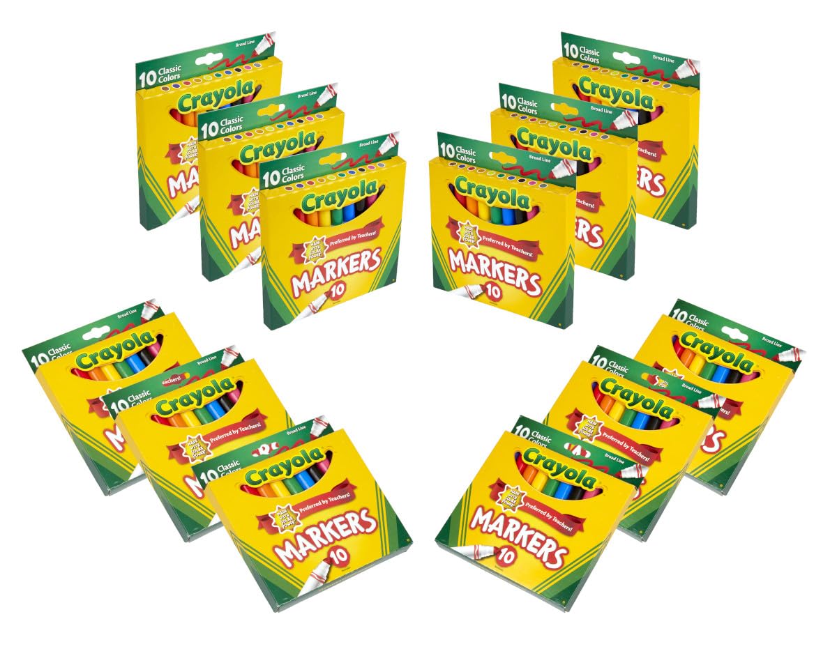 12-Packs Crayola Broad Line Markers (Classic Bold) $10.99 + Free ...