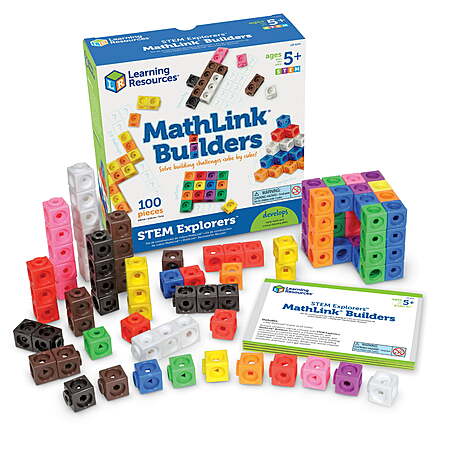 100-Piece Learning Resources STEM Explorers Math Link Builders Cubes $5 ...