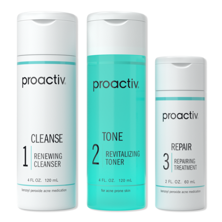 Proactiv 3-Step Routine Complete Acne Skin Care Kit (4-Oz Cleanse, 4-Oz ...