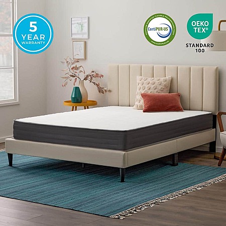 8" Linenspa Essentials Hybrid Gel Memory Foam Bed in a Box Mattress ...