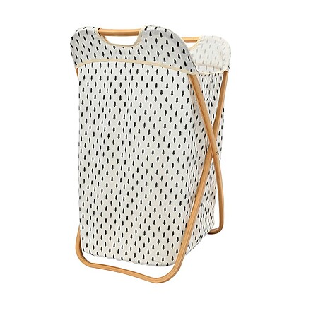 Household Essentials Bamboo X-Frame Hamper (Black/White) $13.04 + Free ...