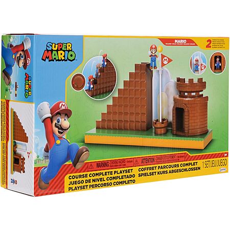 Nintendo Super Mario Course Complete Playset w/ 2.5" Mario Figure $11. ...