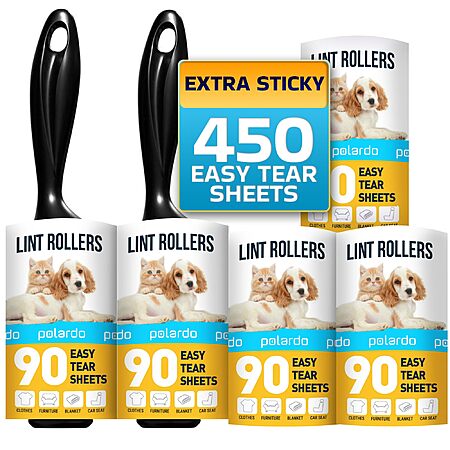 5-Pack 90-Sheet Large Pet Hair Lint Rollers - 2025-03-10