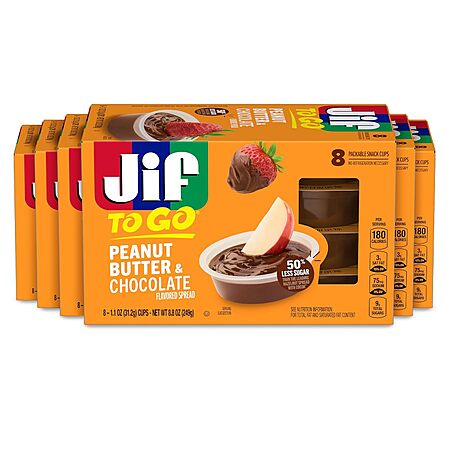 48-Pack Jif Peanut Butter & Chocolate To Go Cups $7.89 w/ S&S + Free ...