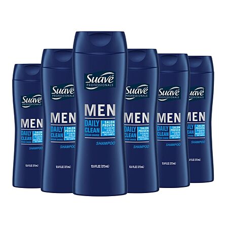 6-Pack Suave Men Daily Clean 2 in 1 Shampoo & Conditioner (Ocean Charge ...