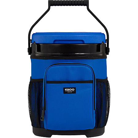 20-Quart Igloo Cooler Bucket w/ Built-In Seat (Gray, Red, Blue) $17.97 ...