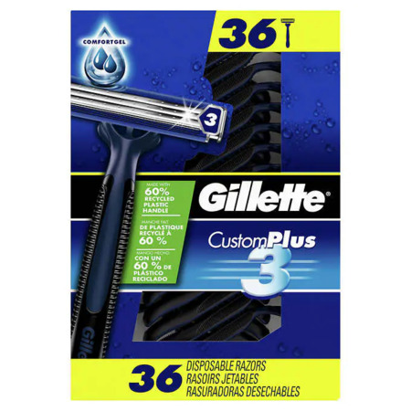 Gillette Custom Plus3 Disposable Razors, 36-count $28.99