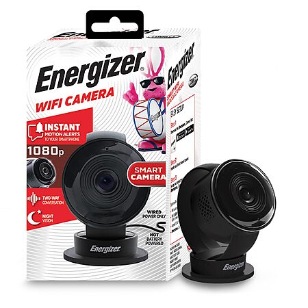 Energizer Smart Wi-Fi Indoor Camera, 1080P Full HD, Recording with ...