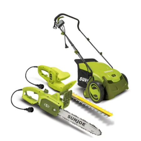 Sun Joe Master Cutter Bundle - Electric Dethatcher + Chainsaw + Hedge ...