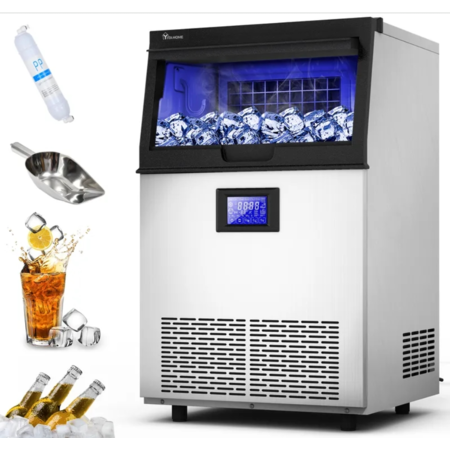 Yitahome 132 LBS/24H Free Standing Commercial Ice Maker Machine with 33 ...