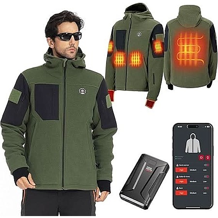 Electric Hooded Sweatshirt with 12V 20000mAh Battery Pack Smart Jacket ...