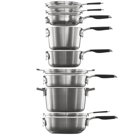 Calphalon Select 10-Piece Space-Saving Stainless Steel Cookware Set ...