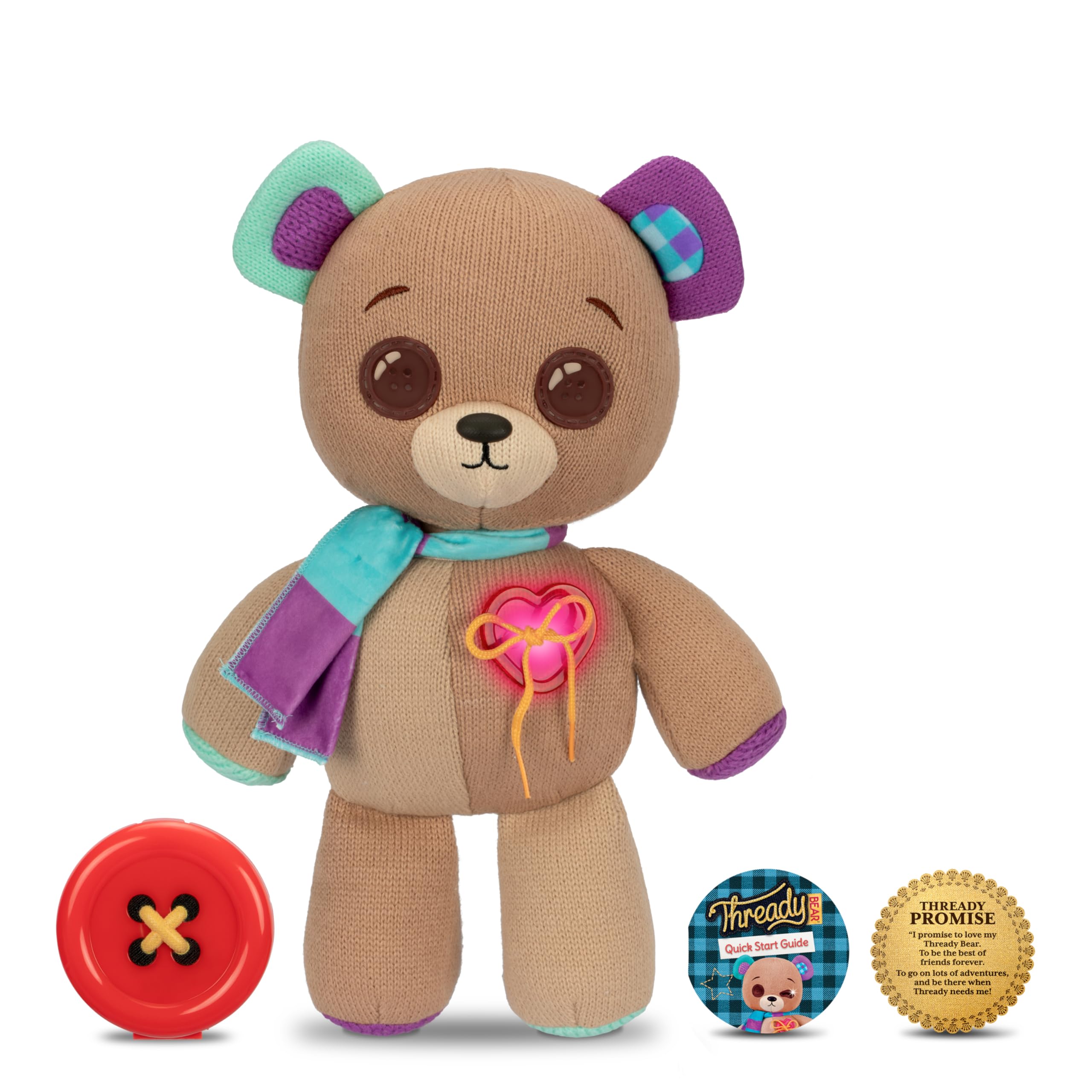 Thready Bear Interactive 14" Plush Teddy Bear w/ 70+ Expressions ...