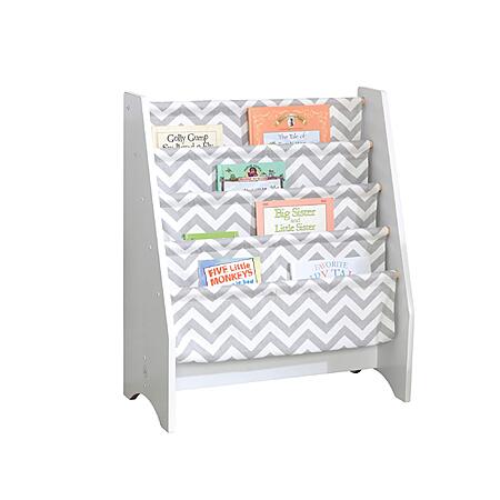 KidKraft Kids' Wooden Sling Shelf Bookcase (White/Gray Chevron) $33 ...