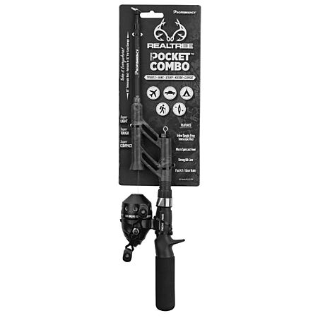 Realtree Pocket Combo Micro Telescopic Fishing Rod & Spincast Reel ...