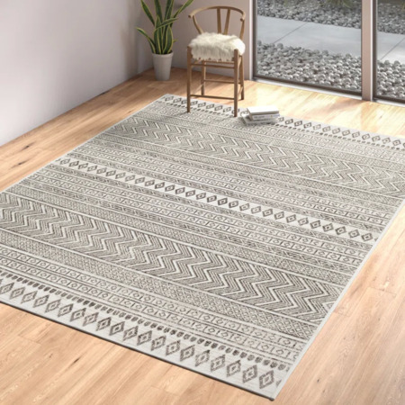 Wade Logan Indoor/Outdoor Area Rugs: 7'10" x 10'2" Barbaros (Camel/Gray ...