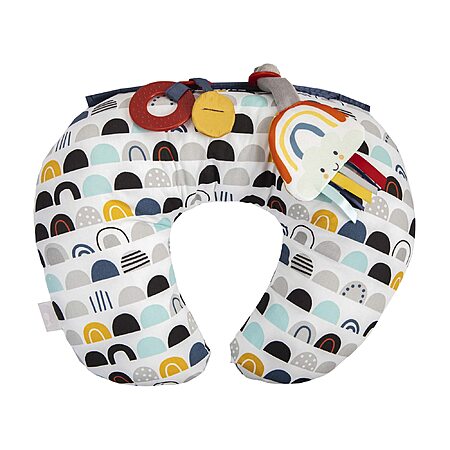 Boppy Baby Tummy Time Prop Pillow w/ Teething Toys (Black White Rainbow ...