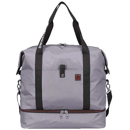 Swiss Tech Drop Bottom Travel Weekender Duffel Bag (Grey) - 2024-07-06