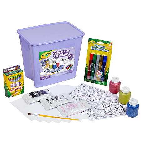 75-Piece Crayola Colossal Tub of Glitter Kids' Arts & Crafts Kit $9.11 ...
